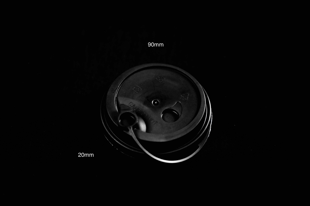 Inj Lid 90 – Ear Loop Black | New Plas Plastic Cup Malaysia